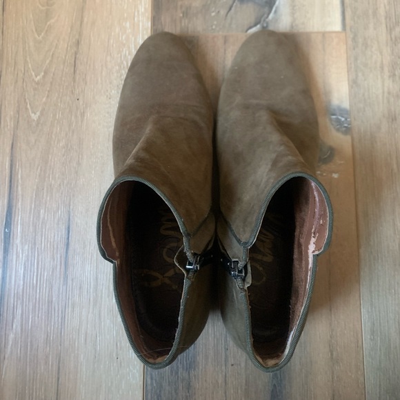 Sam Edelman | Shoes | Sam Edelman Olive Green Suede Petty Booties ...